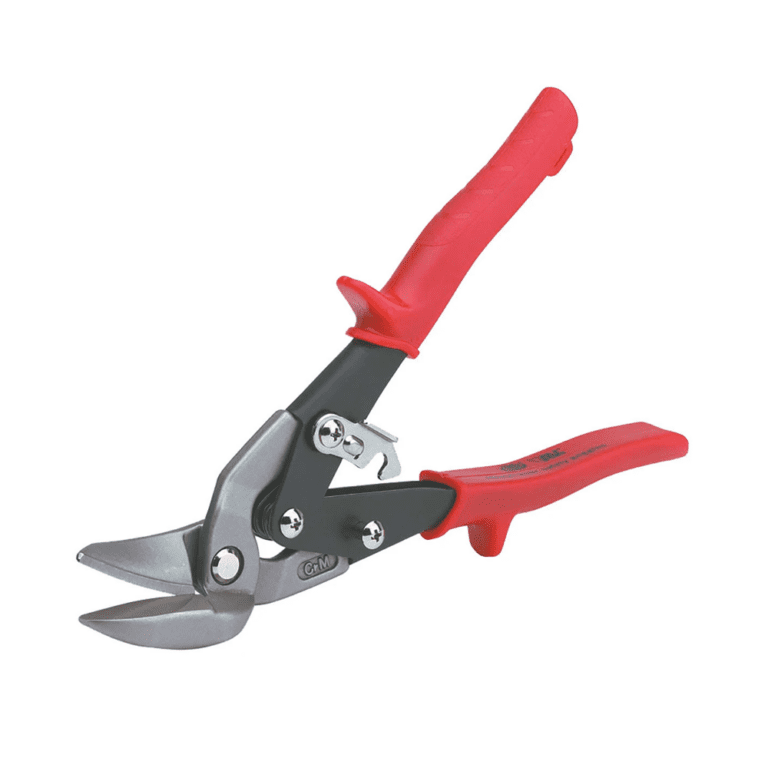 Malco AV6 Red Left Offset Cut Aviation Snips W/ Power Fit Hand Grips