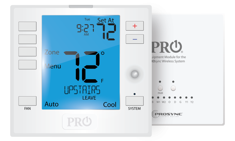 PRO1 T755WHO Wireless Thermostat, 2H/2C Conv, 4H/2C Heat Pump, 7-Day/5 ...